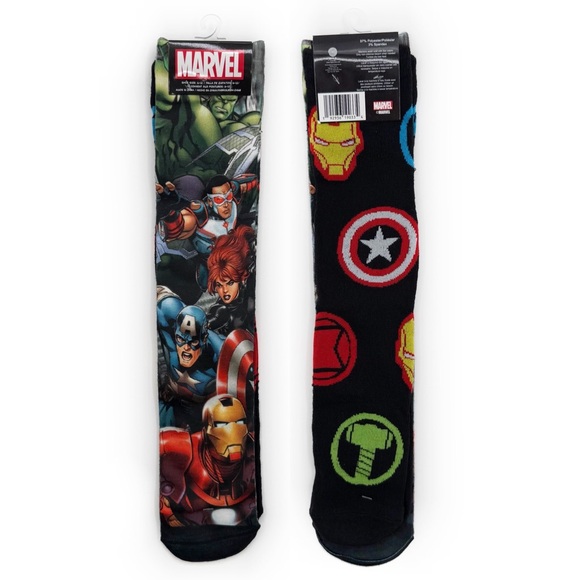 Marvel | Underwear & Socks | Avengers Crew Socks Marvel Mens Womens Iron Man Captain America ...
